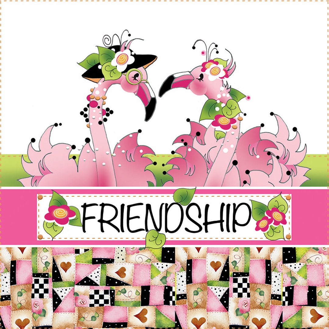 Fancy Friendship Flamingos. 6" Square Fabric Panel - Etsy