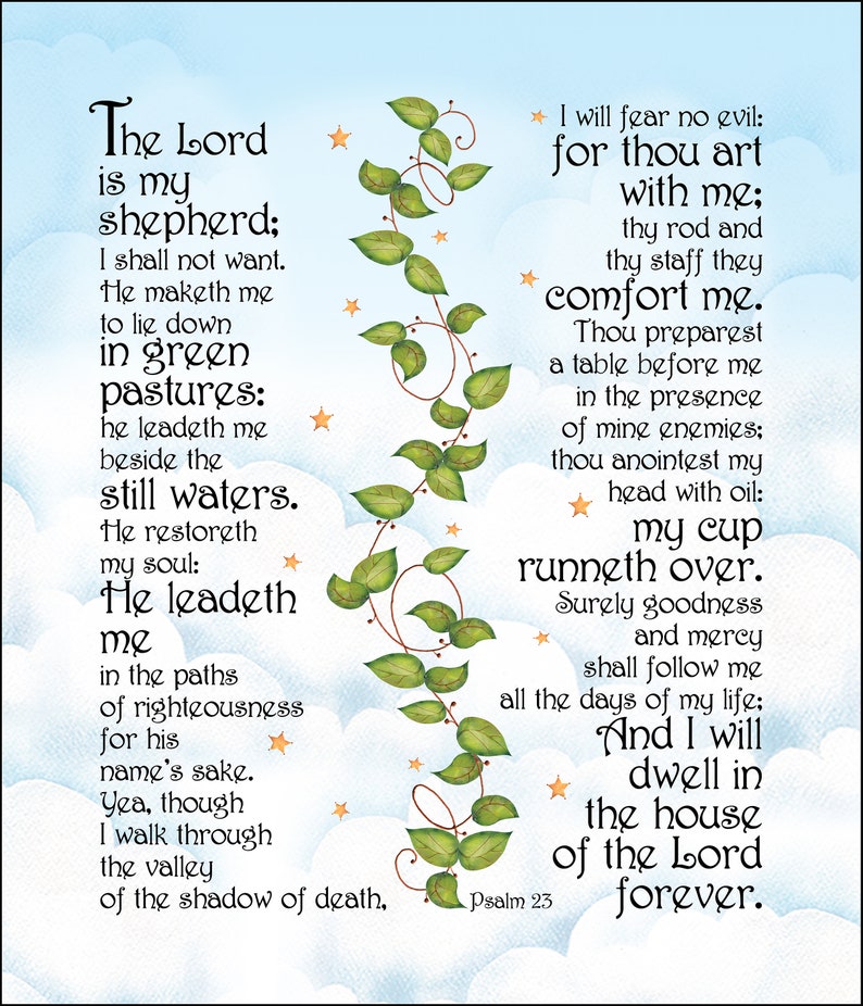 Fabric Art Panel - 23rd Psalm - Three Sizes - Etsy