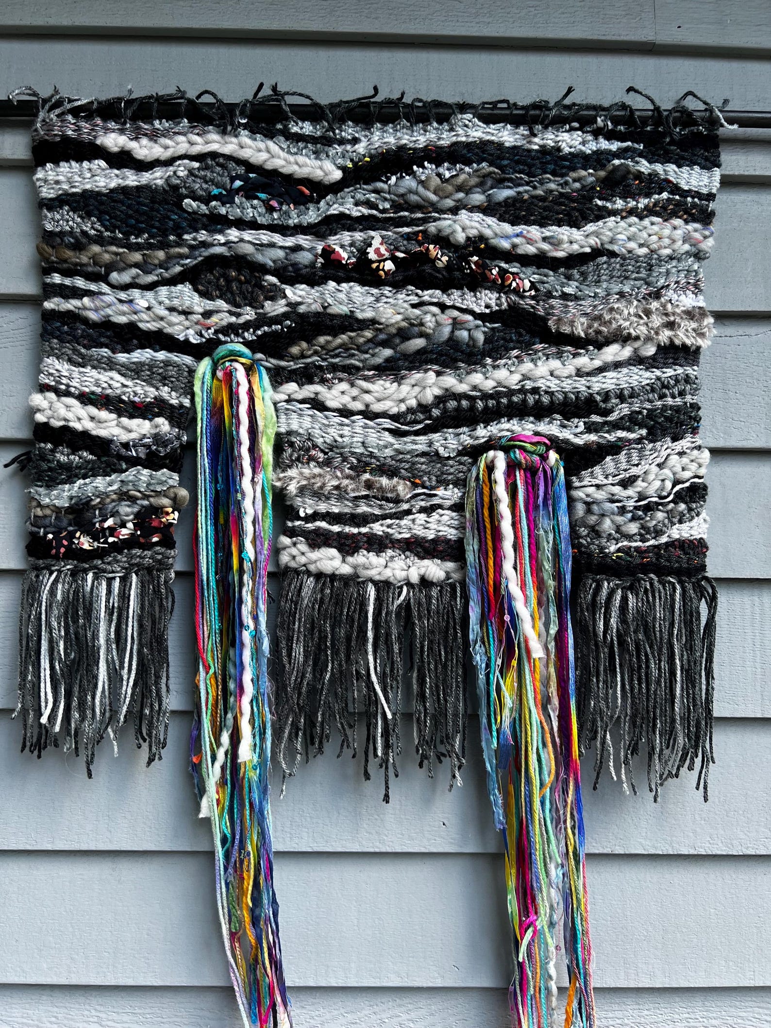 Woven Wall Hanging Rainbow Pride Weaving Fiber Art Mixed Fibers 18 by ...