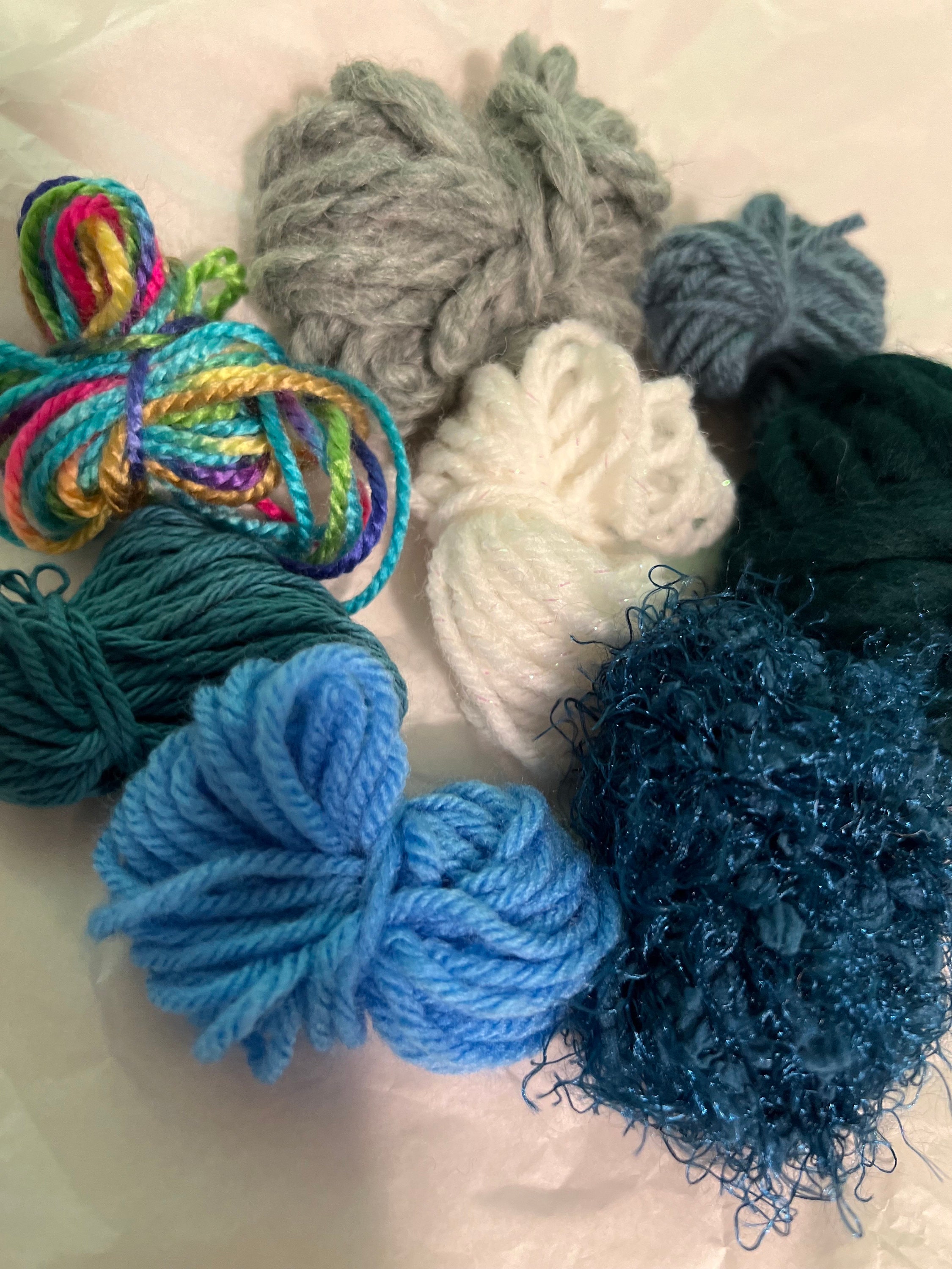 Fiber Pack Yarn Bundle Weaving Craft Pack Wool Acrylic Cotton 8 Tiny ...
