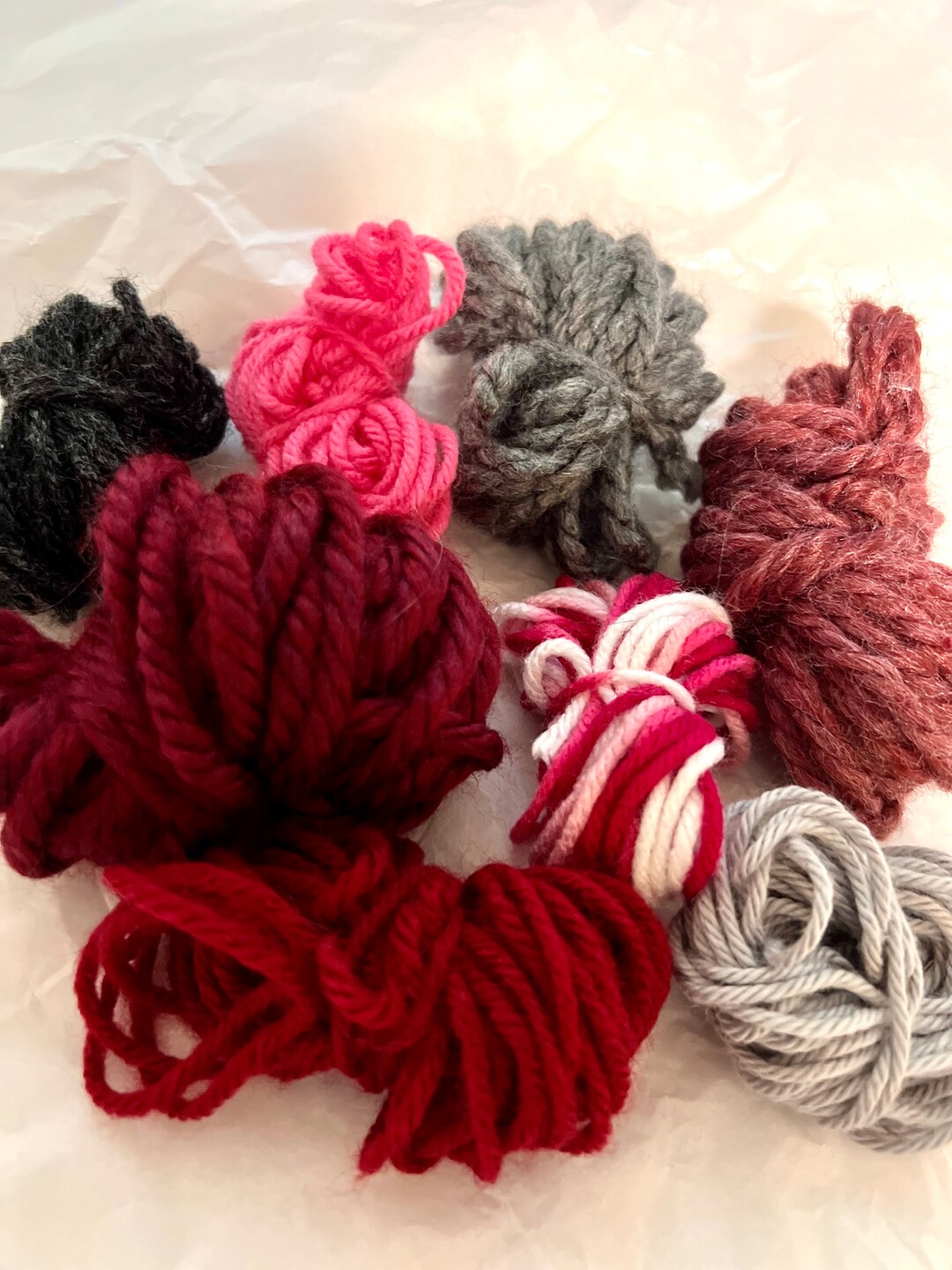 Fiber Pack Yarn Bundle Weaving Craft Pack Wool Acrylic Cotton 8 Tiny ...