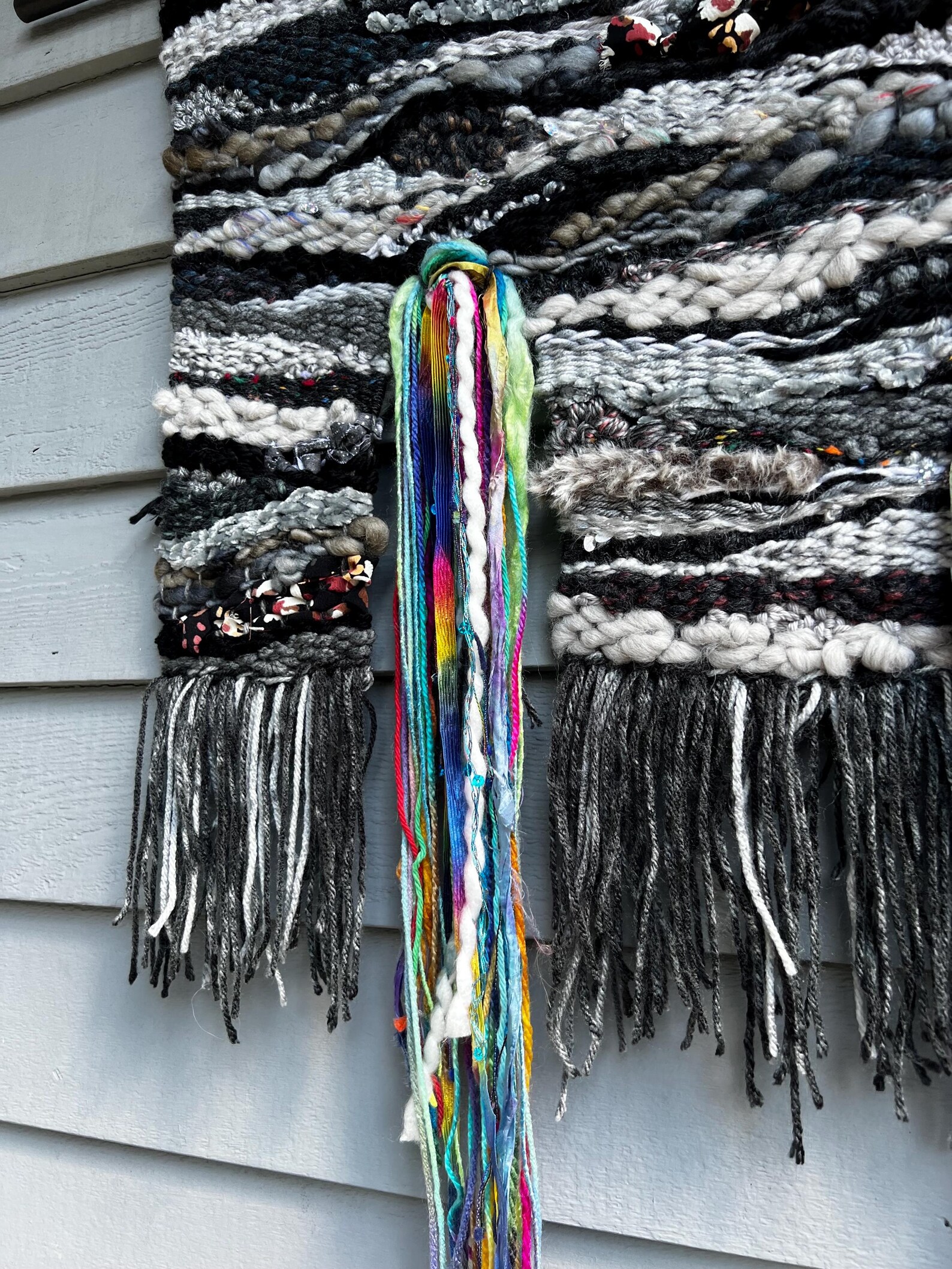 Woven Wall Hanging Rainbow Pride Weaving Fiber Art Mixed Fibers 18 by ...