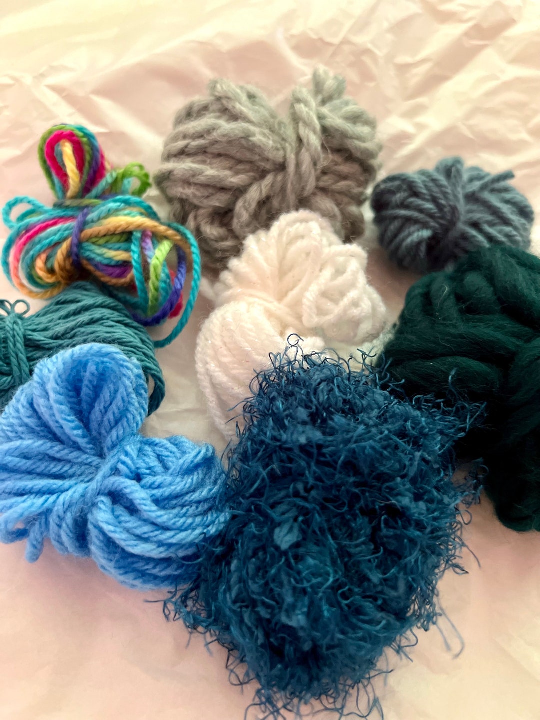 Fiber Pack Yarn Bundle Weaving Craft Pack Wool Acrylic Cotton 8 Tiny ...