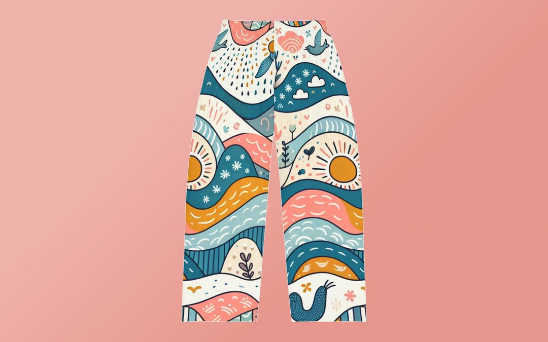 Blue Ocean Waves Slumber Pants | Pajama Pants - Etsy