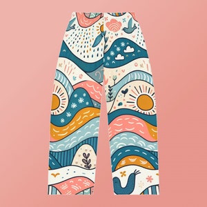 Blue Ocean Waves Slumber Pants | Pajama Pants - Etsy