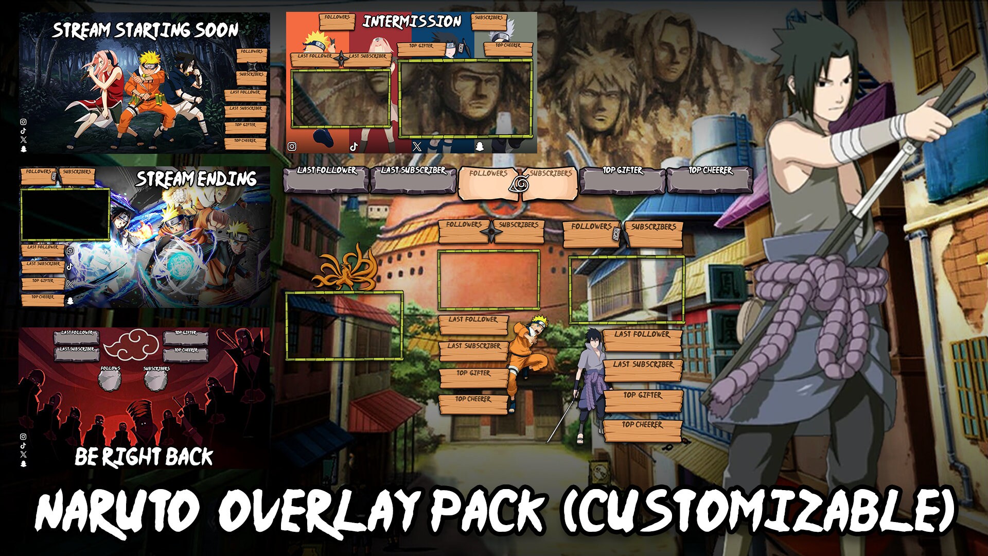 Naruto Themed Overlay Pack customizable - Etsy