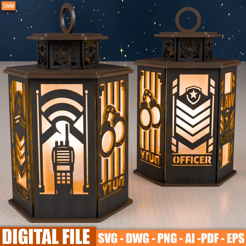 Law Enforcement Lantern SVG Bundle | 3MM Laser Cut File - Etsy