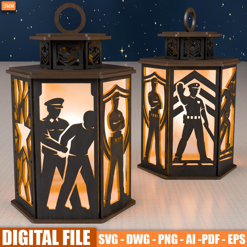 Police Officer Lantern SVG Bundle | Badge, Patrol, Running, Radio, Star ...
