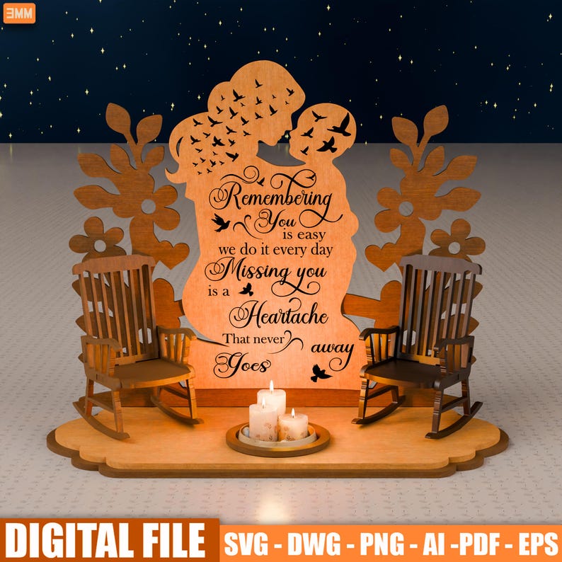 Memorial Heart SVG | Remembrance Decor Laser Cut File (digital Download ...