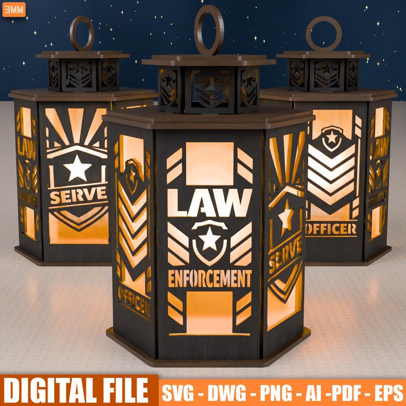 Law Enforcement Lantern SVG Bundle | 3MM Laser Cut File - Etsy