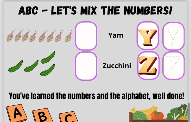 Learning the ABC and Counting 123 Printable - Etsy