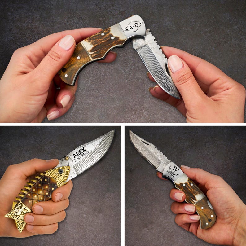 Fingerprint Knife, Thumbprint Memorial, Personalized Folding Knife ...