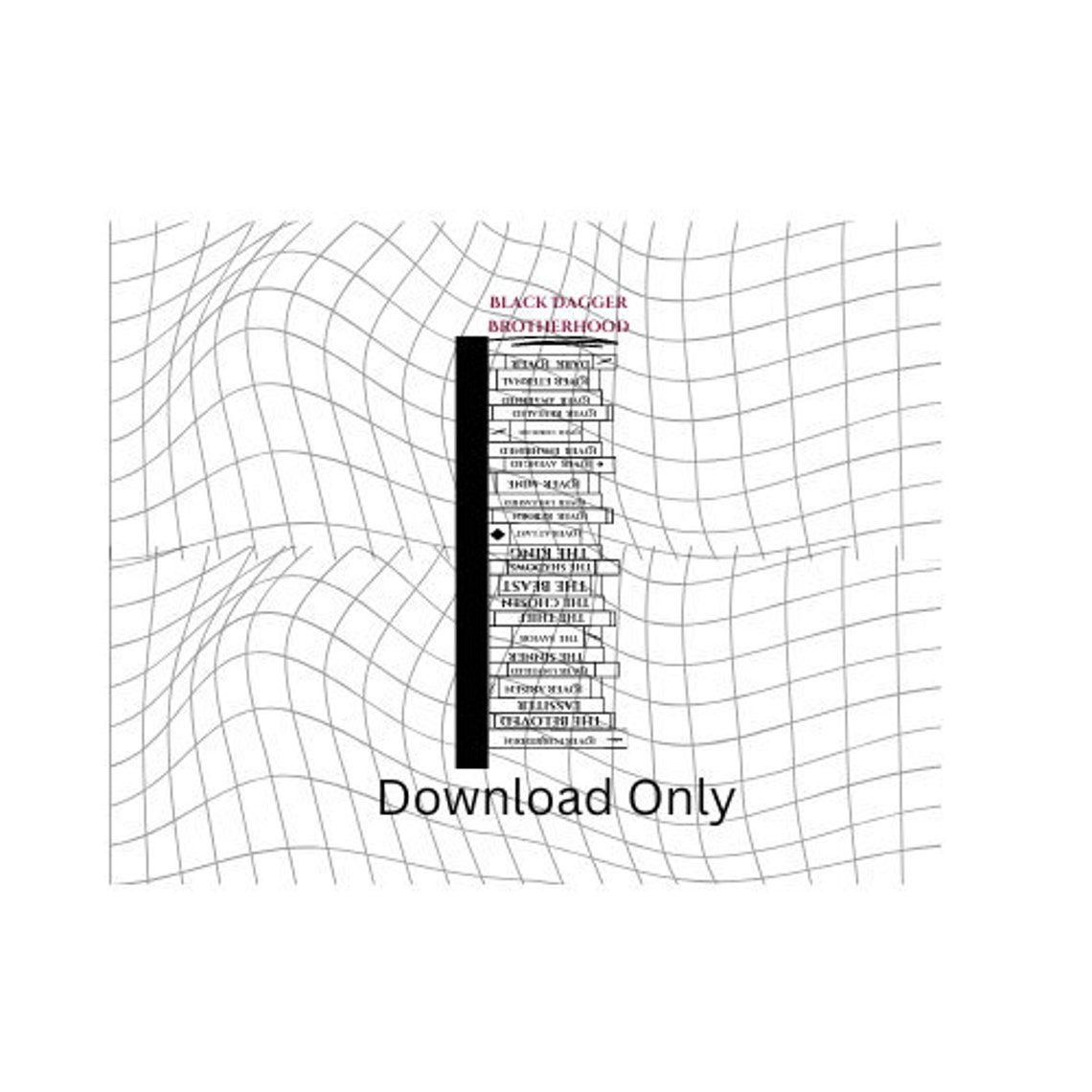 PDF Printable Bookmark, Black Dagger Brotherhood, Book Series Shelf ...