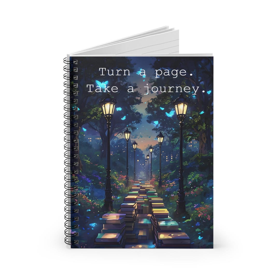 Spiral Notebook - Whimsical Book Path, Ruled Lined, Take a Journey ...
