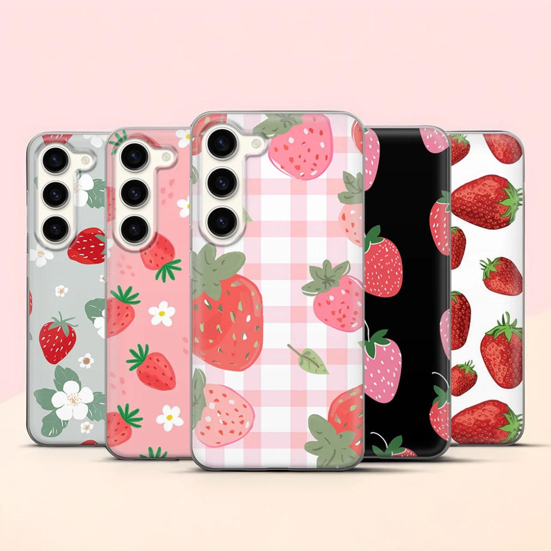 Strawberry Pattern Phone Case Pastel Nature Cover for Samsung S24FE ...
