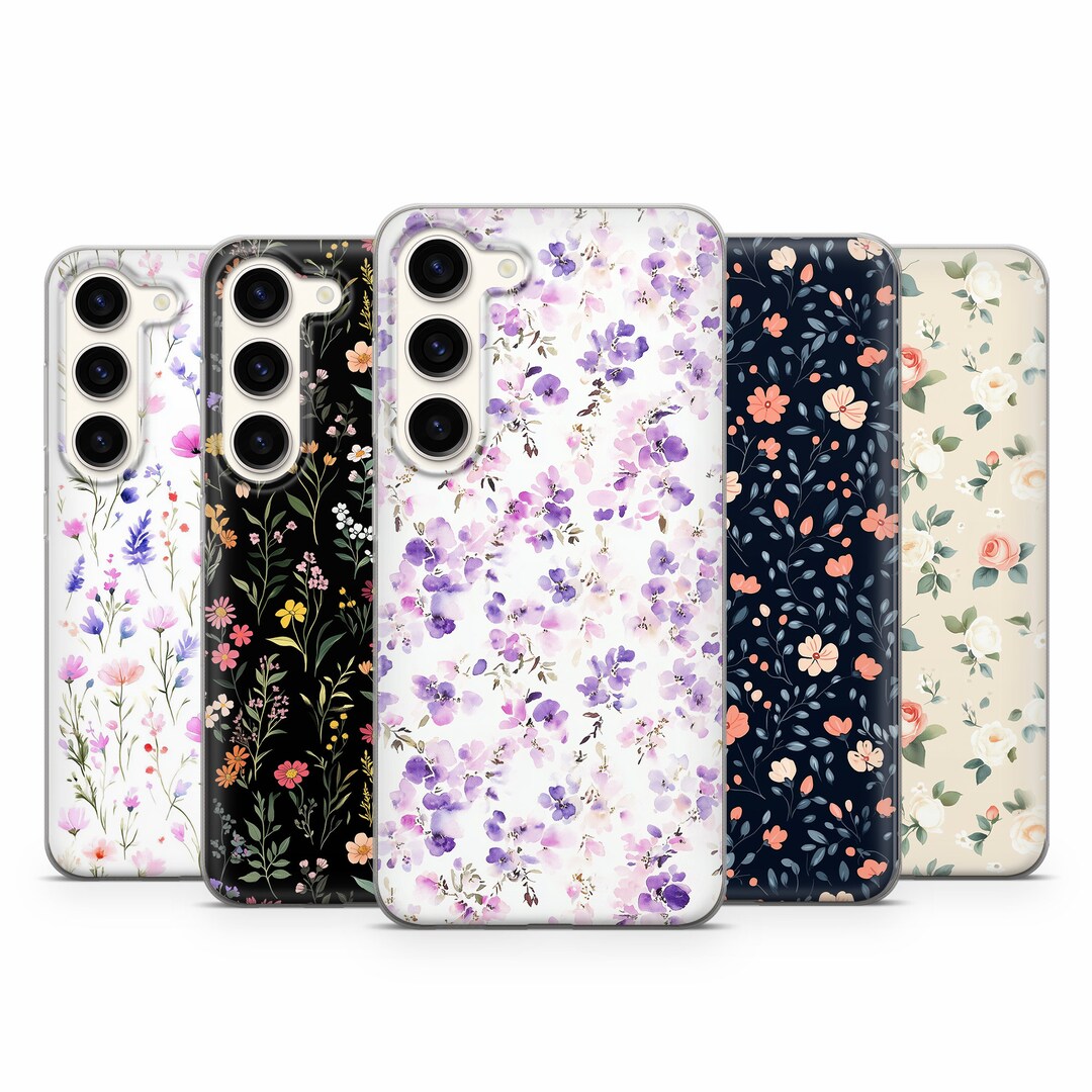 Spring Flowers Phone Case Cute Floral Cover for Samsung S24, S23, S22 ...