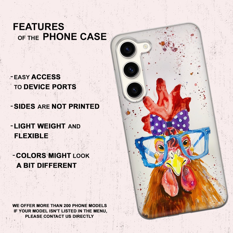 Cute Chicken Phone Case Cool Hen Cover for Samsung S25+, S24, S23, S25 ...