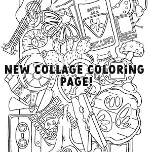 Collage Coloring Page - Etsy