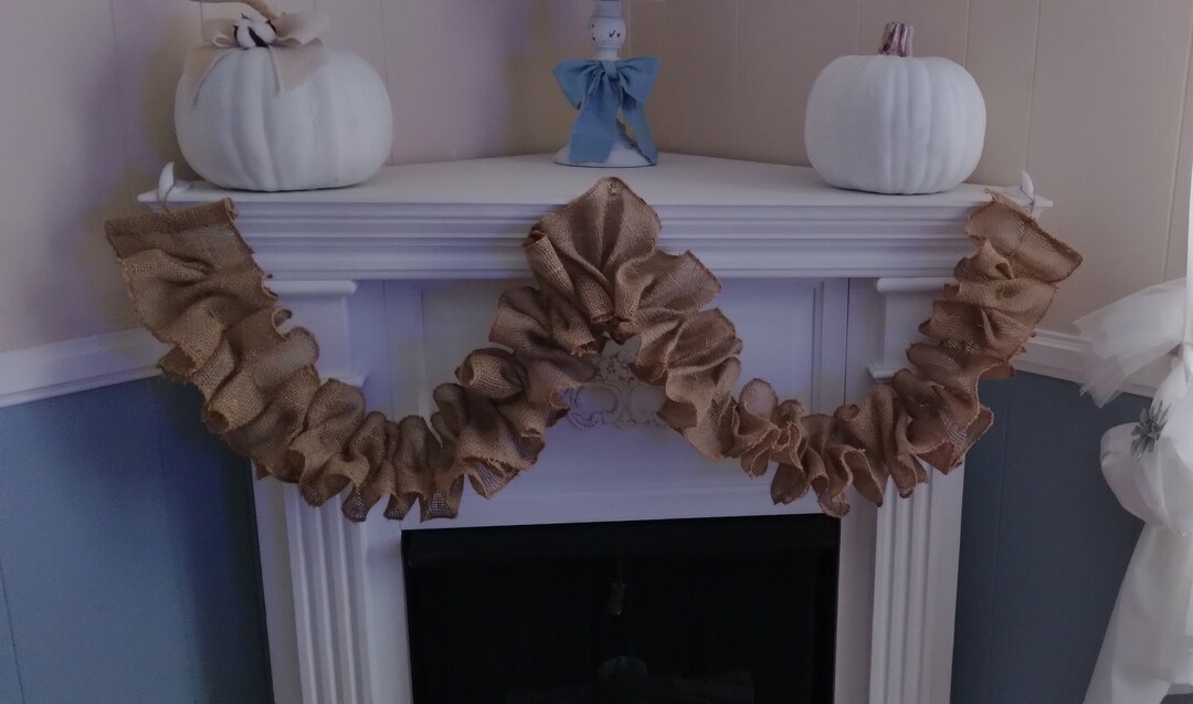 BURLAP Ruffled GARLAND Fall and Winter FARMHOUSE - Etsy