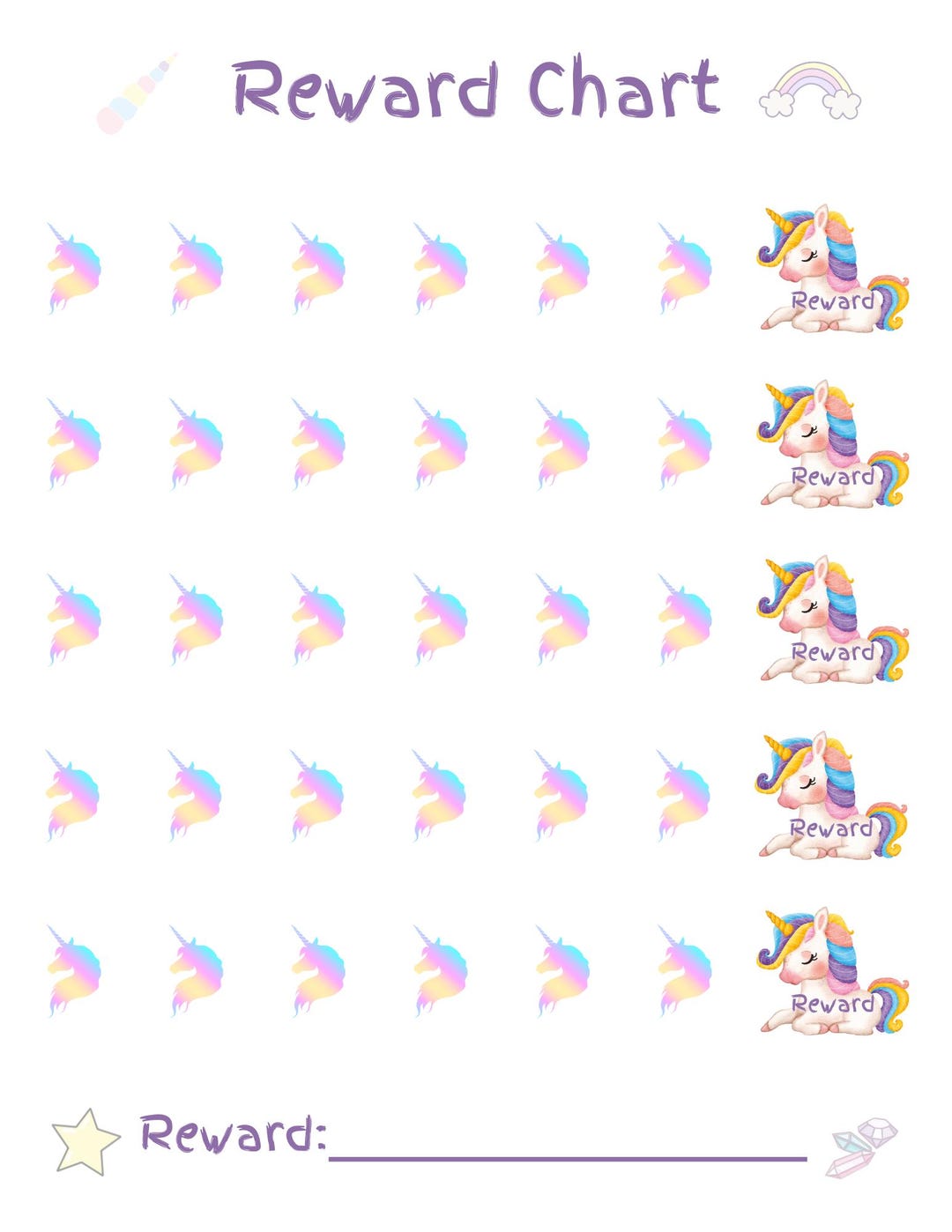 Potty Training Reward Chart | Kids Reward Chart | Toilet Training ...