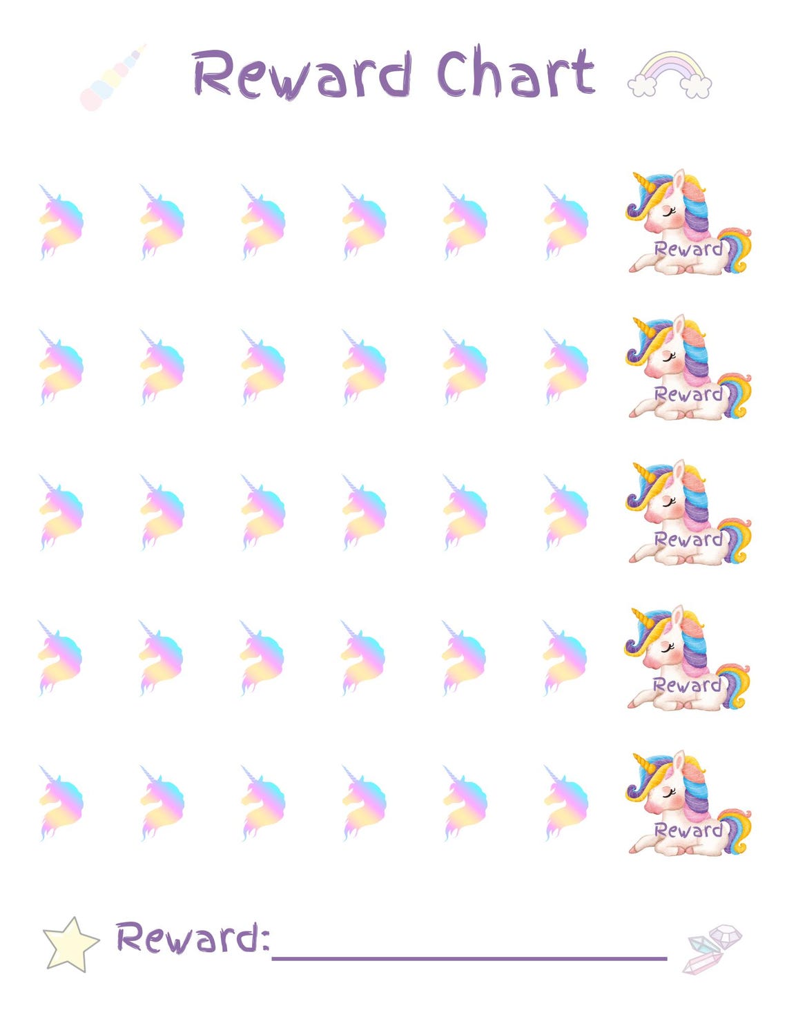 Potty Training Reward Chart Kids Reward Chart Toilet Training Reward ...