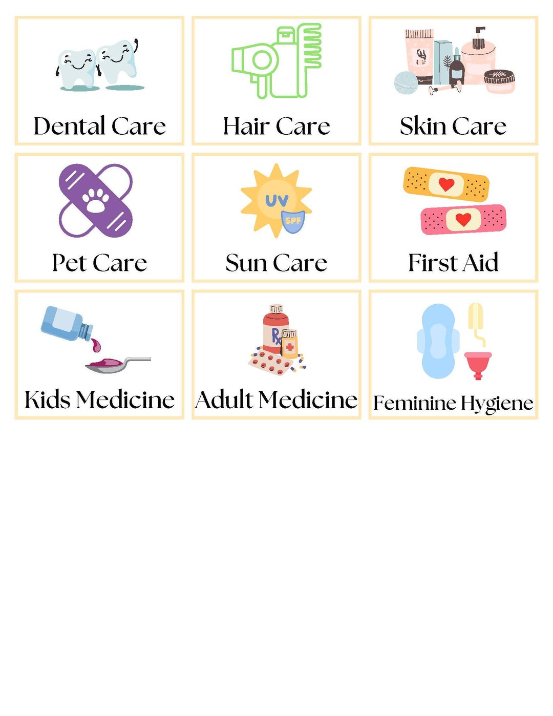 Bathroom & Linen Closet Labels: Toiletry Organization (PDF) - Etsy