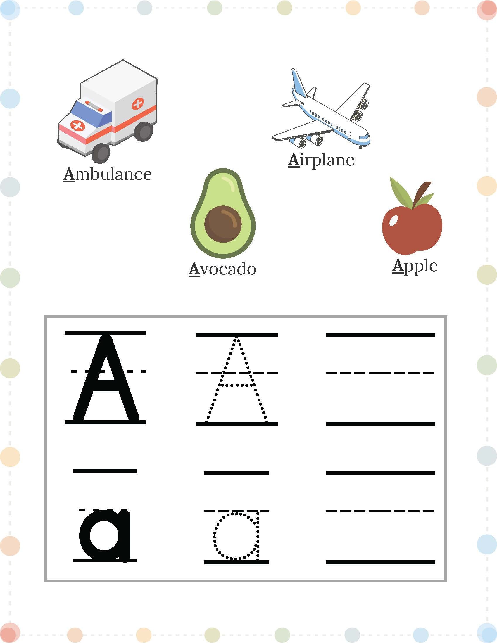 Alphabet Tracing Practice Word Recognition Letter Photos Printable ...
