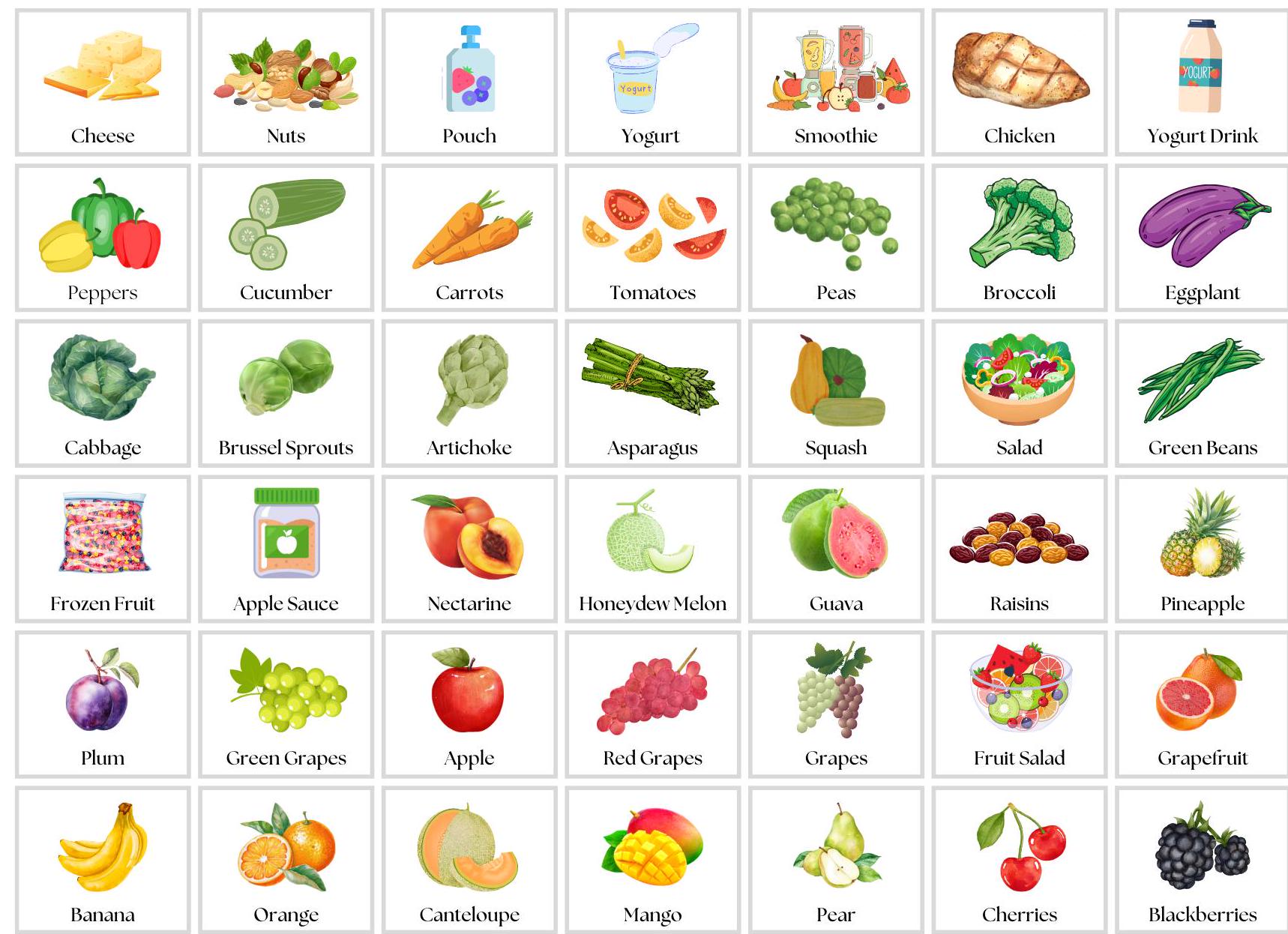 Kids Meal Planning Kit: 175+ Food Image Cards (PDF Download) - Etsy