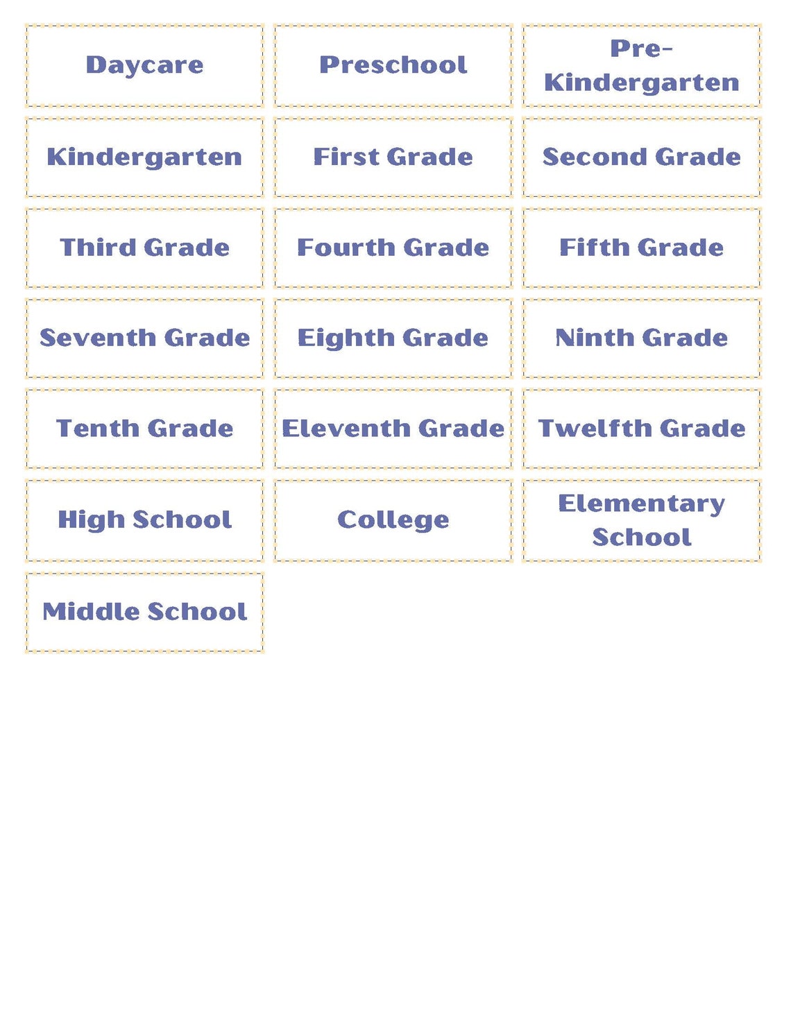 Grade File Labels | School Filing Labels - Etsy