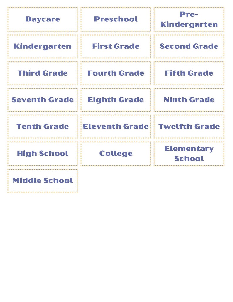 Grade File Labels | School Filing Labels - Etsy