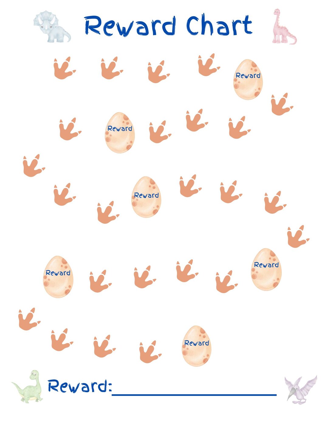 Dinosaur Potty Training Reward Chart: Kids Toilet Training (printable ...