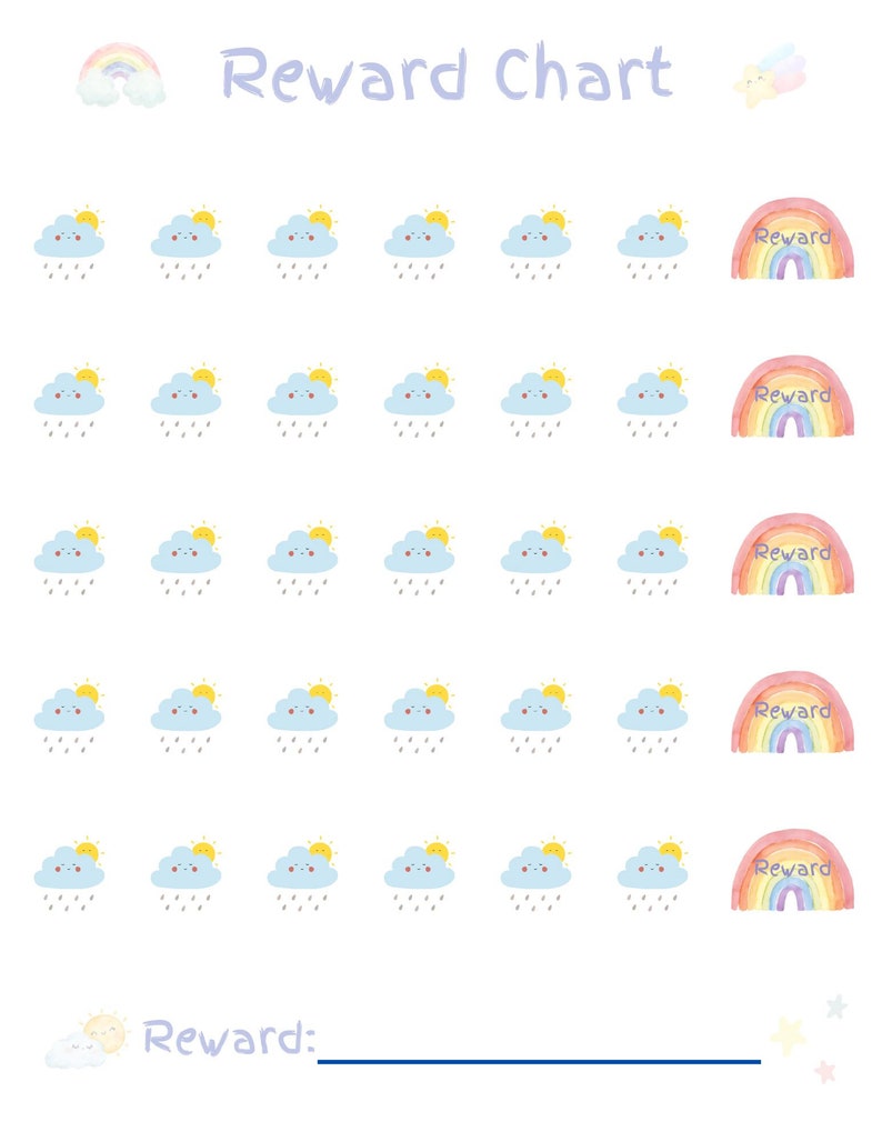 Potty Training Reward Chart | Kids Reward Chart | Toilet Training ...