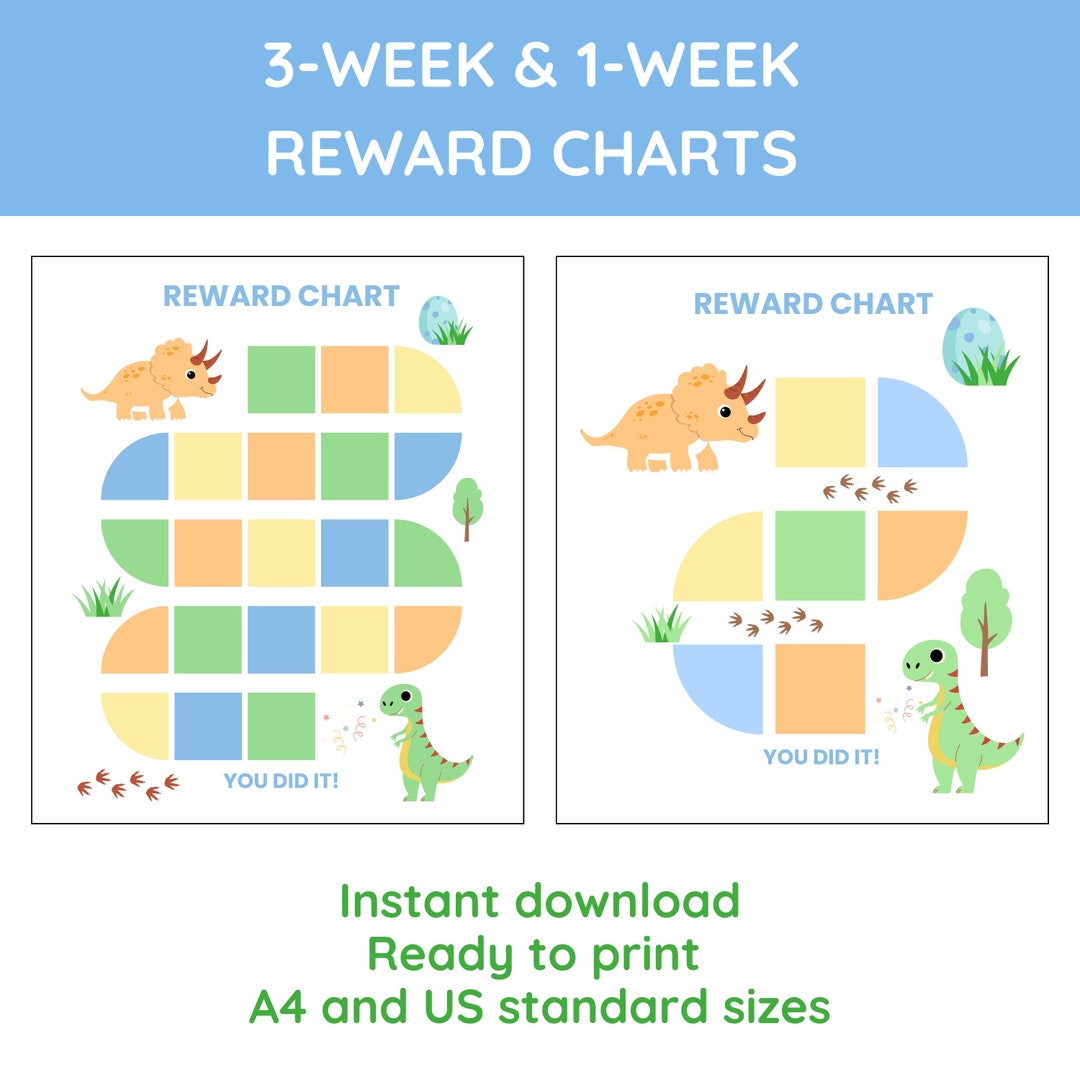Dinos Printable Reward Chart for Kids, Toddlers Dinosaurs - Etsy Australia