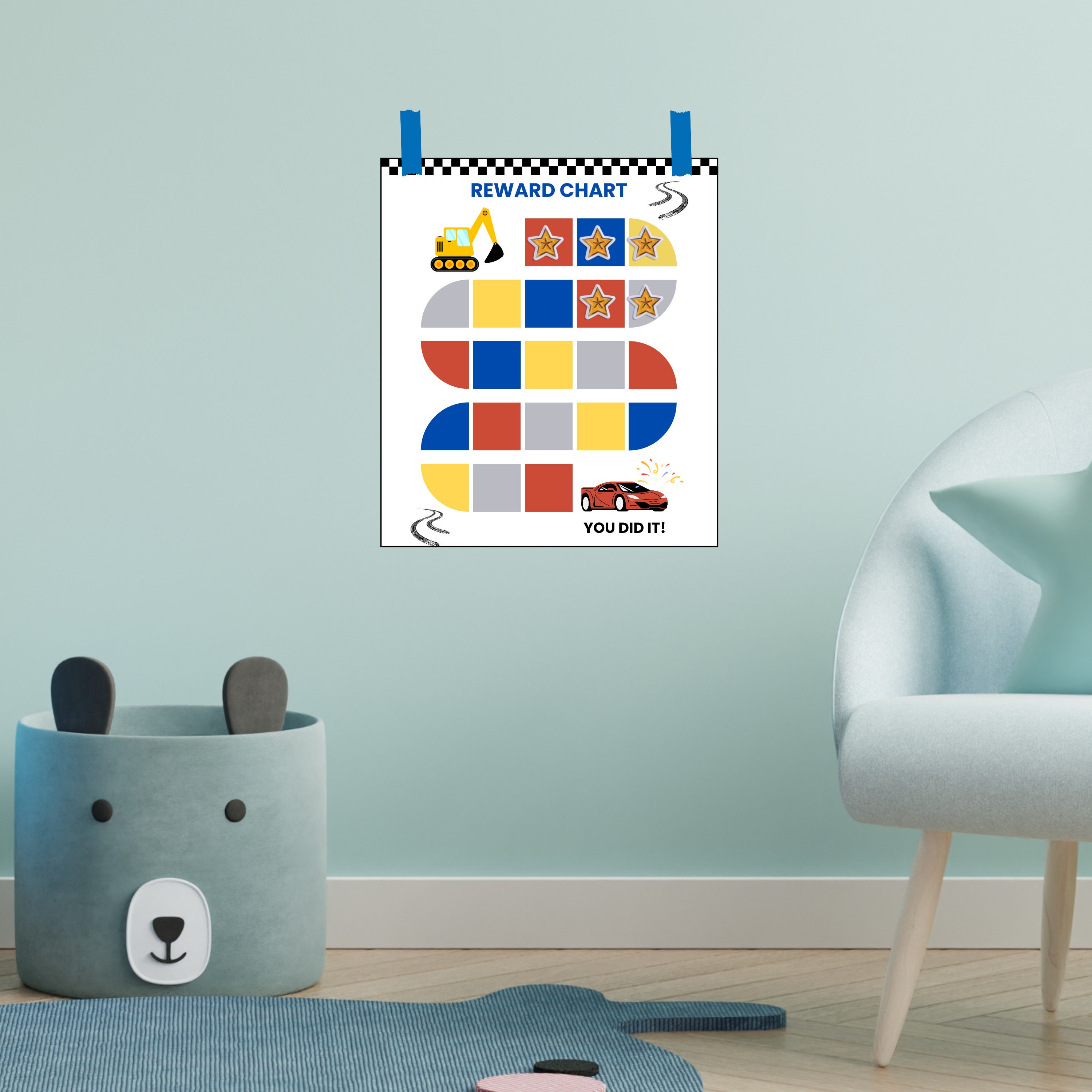 Vehicles Printable Reward Chart for Kids, Toddlers - Digger and Race ...
