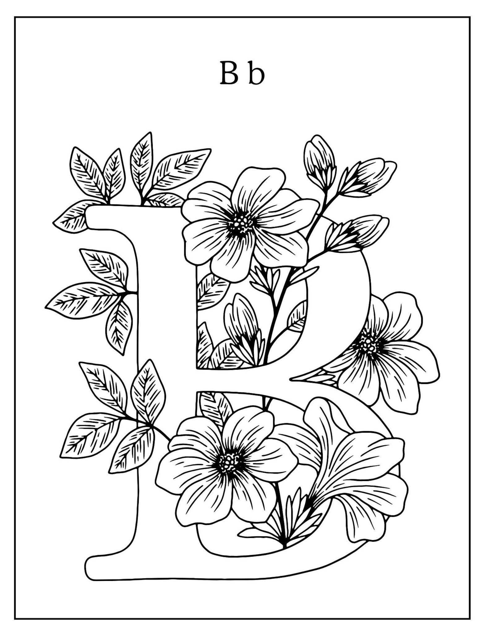 Alphabet Flower Coloring Book. - Etsy