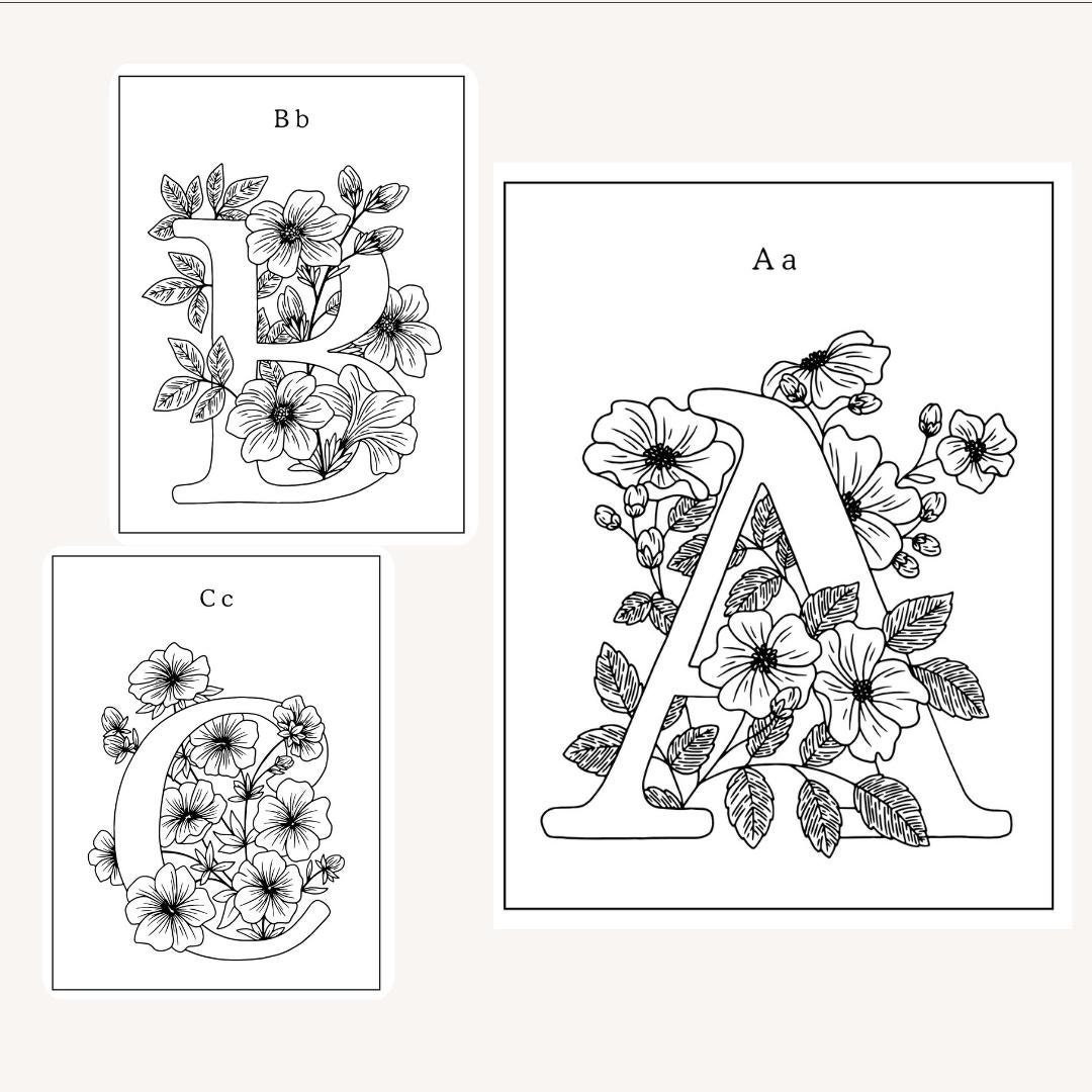 Alphabet Flower Coloring Book. - Etsy
