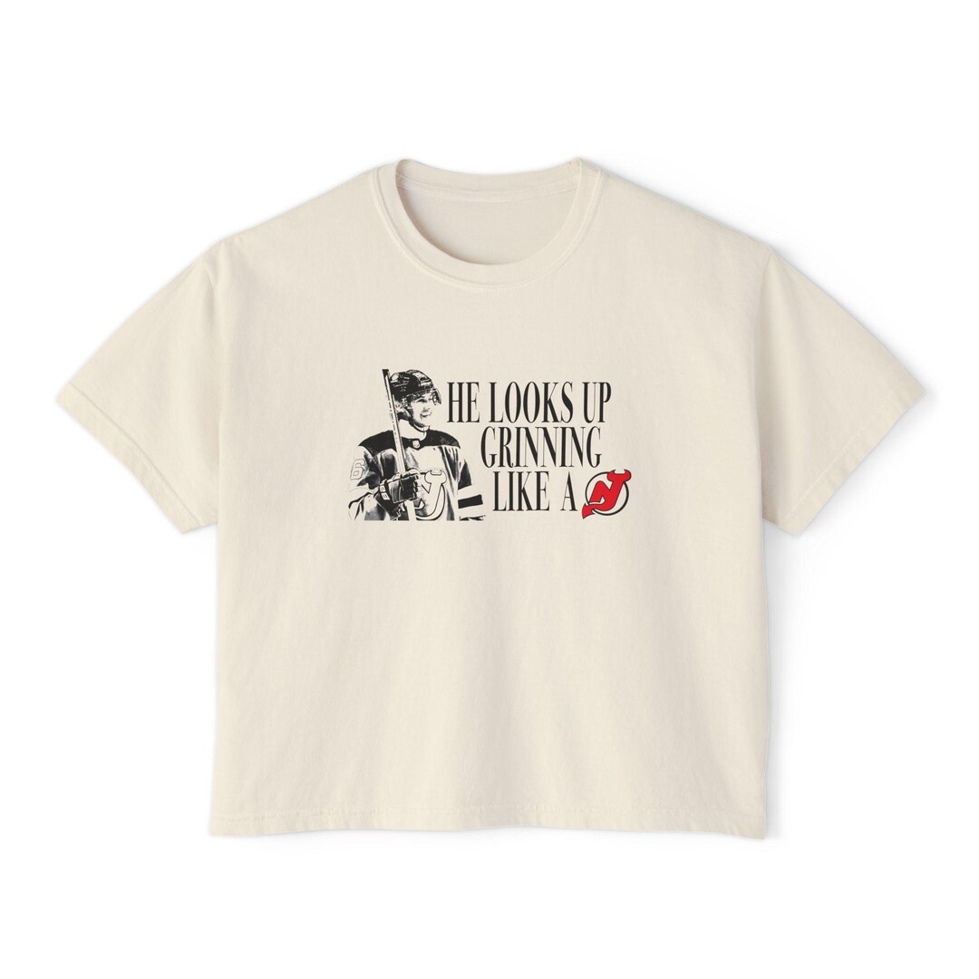 Jack Hughes -- He Looks up -- Grinning Like a Devil -- New Jersey ...