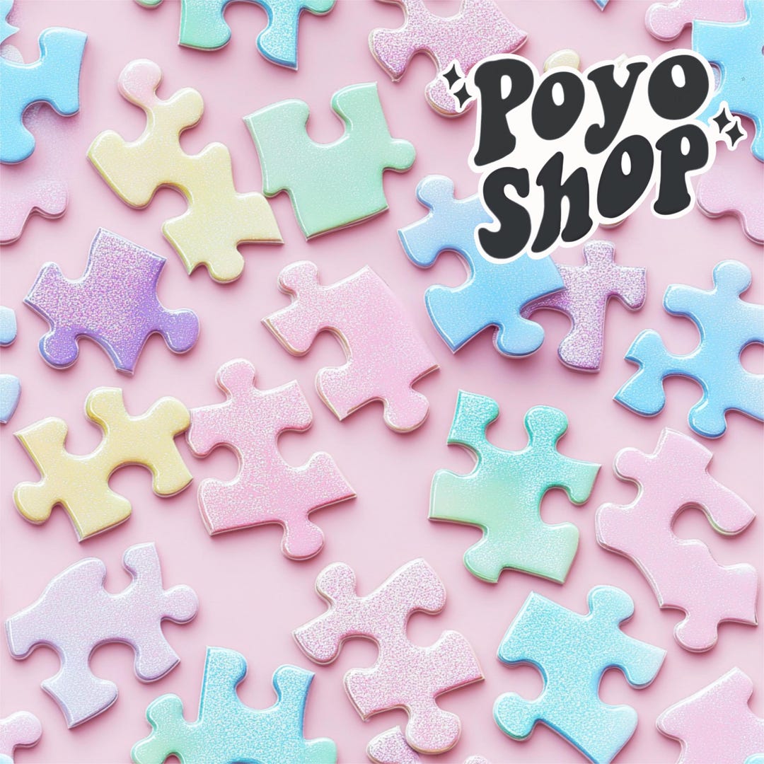 3D Pastel Rainbow Jigsaw Puzzle Pieces Design Kawaii Seamless Pattern ...