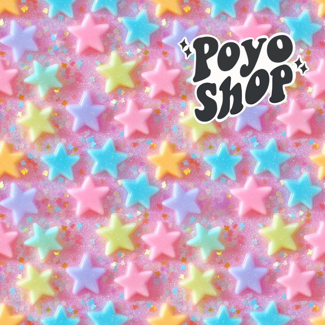 3D Cute Rainbow Pastel Puffy Stars Seamless Pattern Fabric Sublimation ...