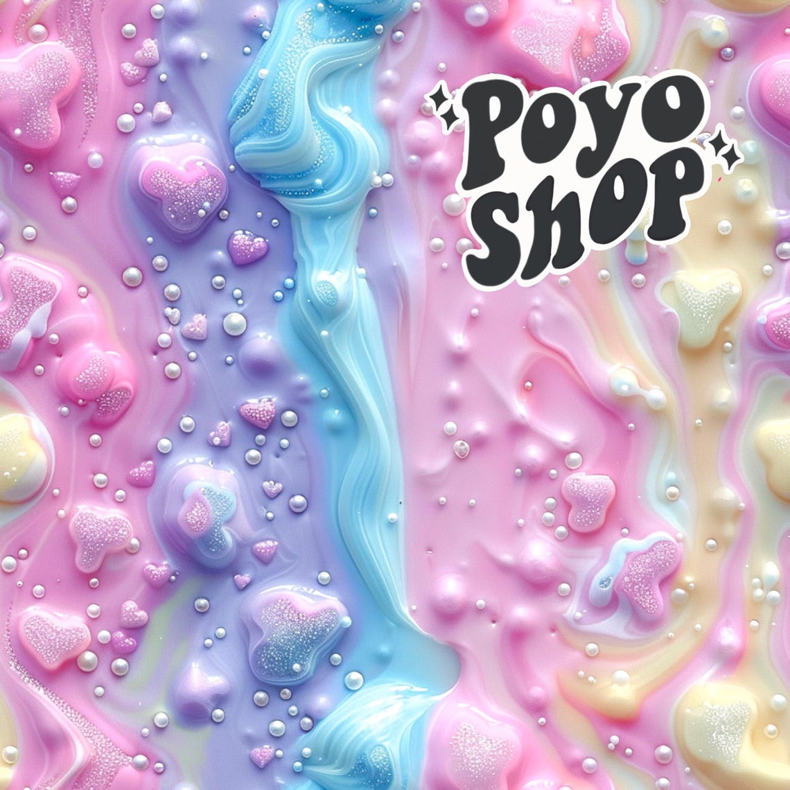 3D Pastel Rainbow Slime Digital Seamless Pattern Paper Kawaii Slime ...