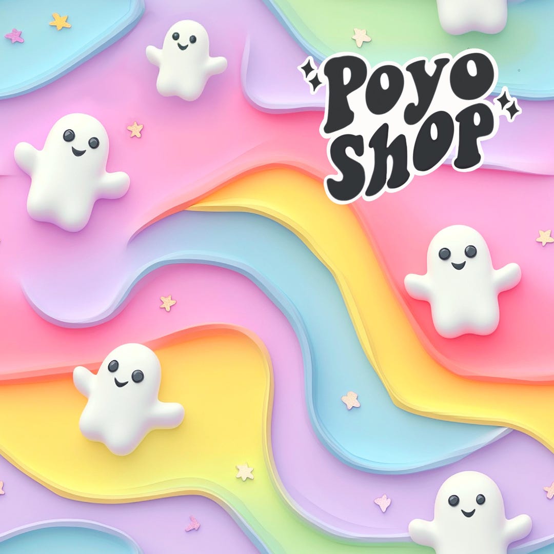 3D Rainbow Pastel Ghosts Pink Shiny Putty Repeating File Fall Spooky ...