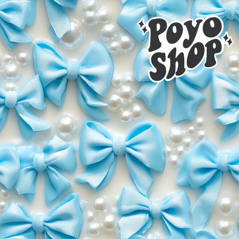 Blue Bows Wallpaper - Etsy