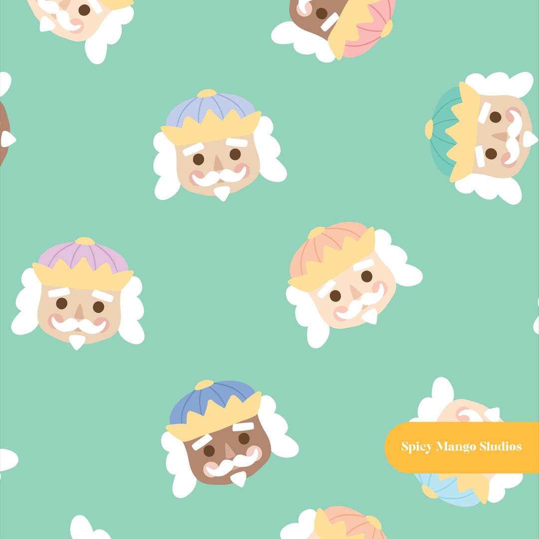 Happy Nutcracker Jolly Green Holiday Seamless Pattern - Christmas ...