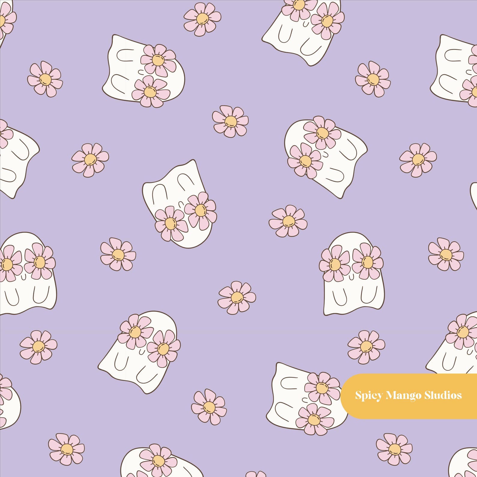 Groovy Boo Seamless Pattern in Purple - Etsy