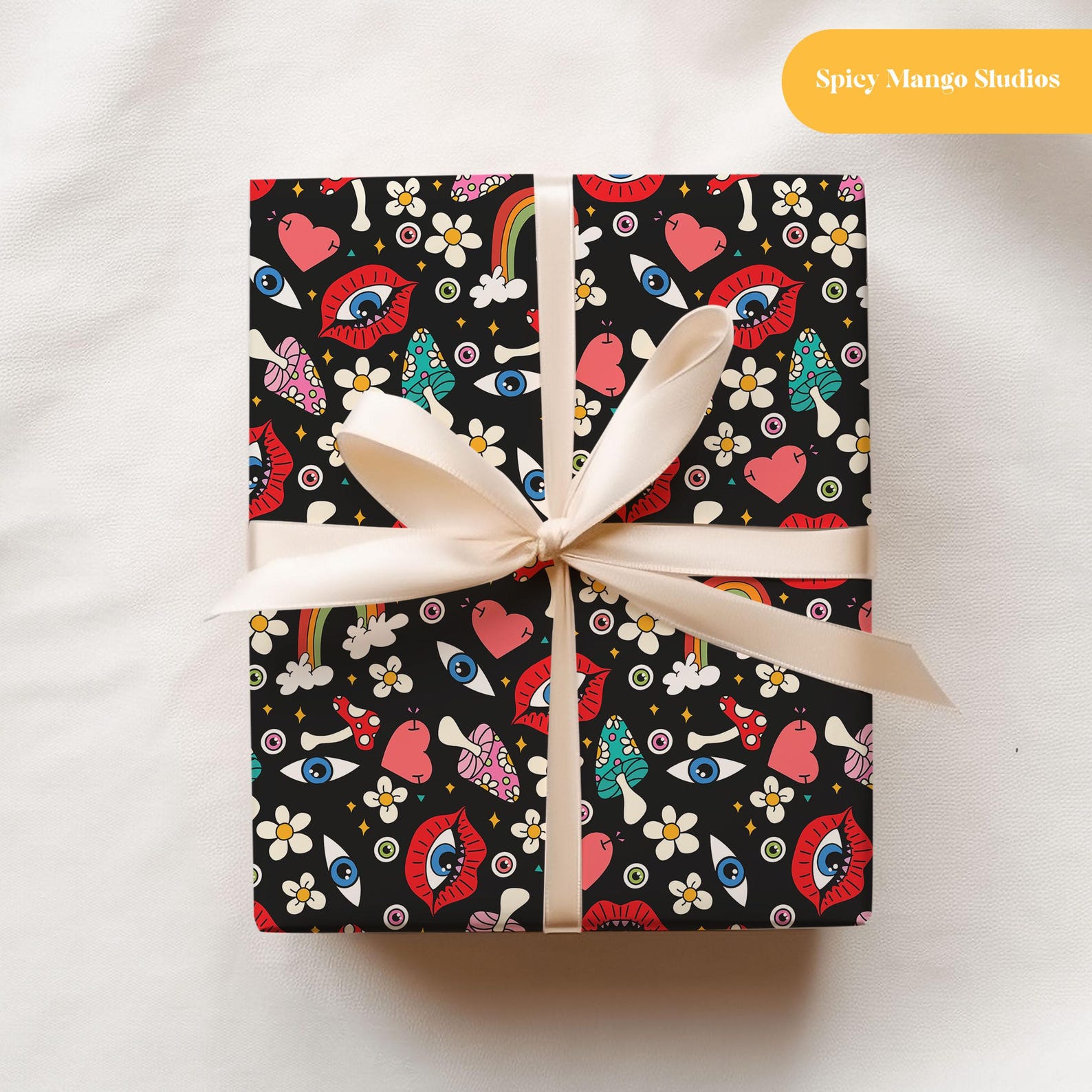 Retro Evil Eye Seamless Pattern in Black - Etsy