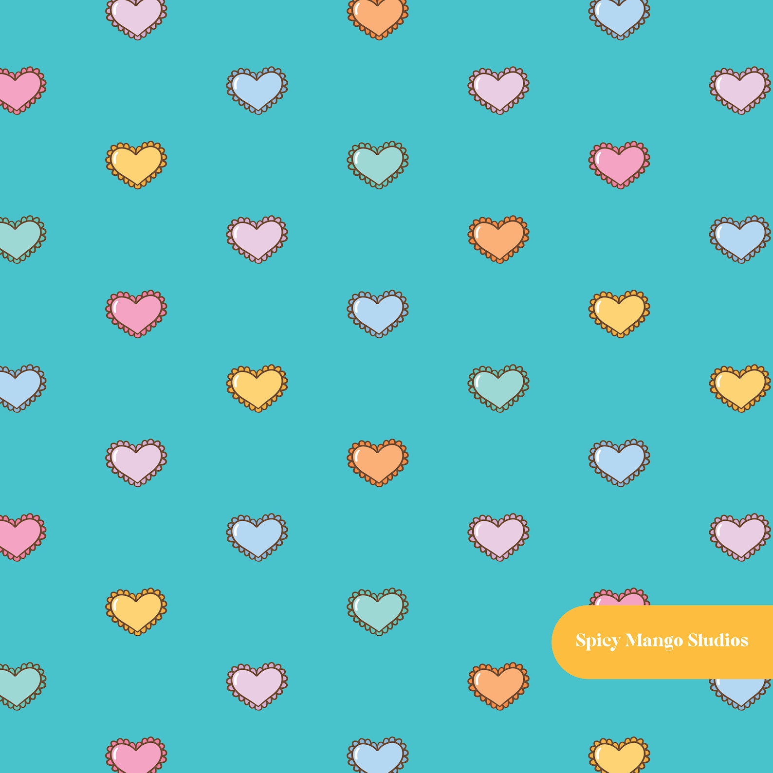 Heart Polka Dot Seamless Pattern in Teal - Etsy