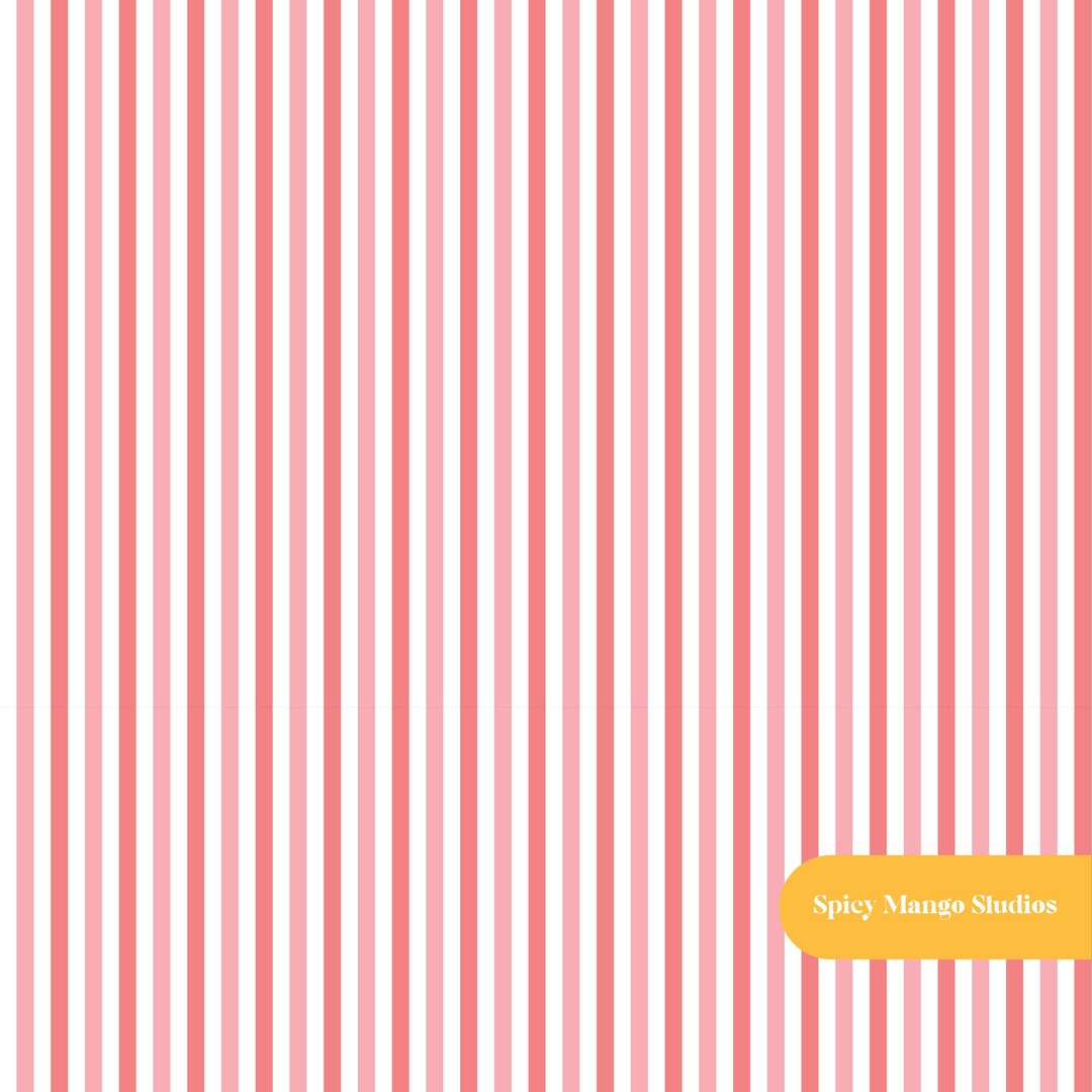 Darling Pinstripe Seamless Pattern in Pink and Red - Etsy