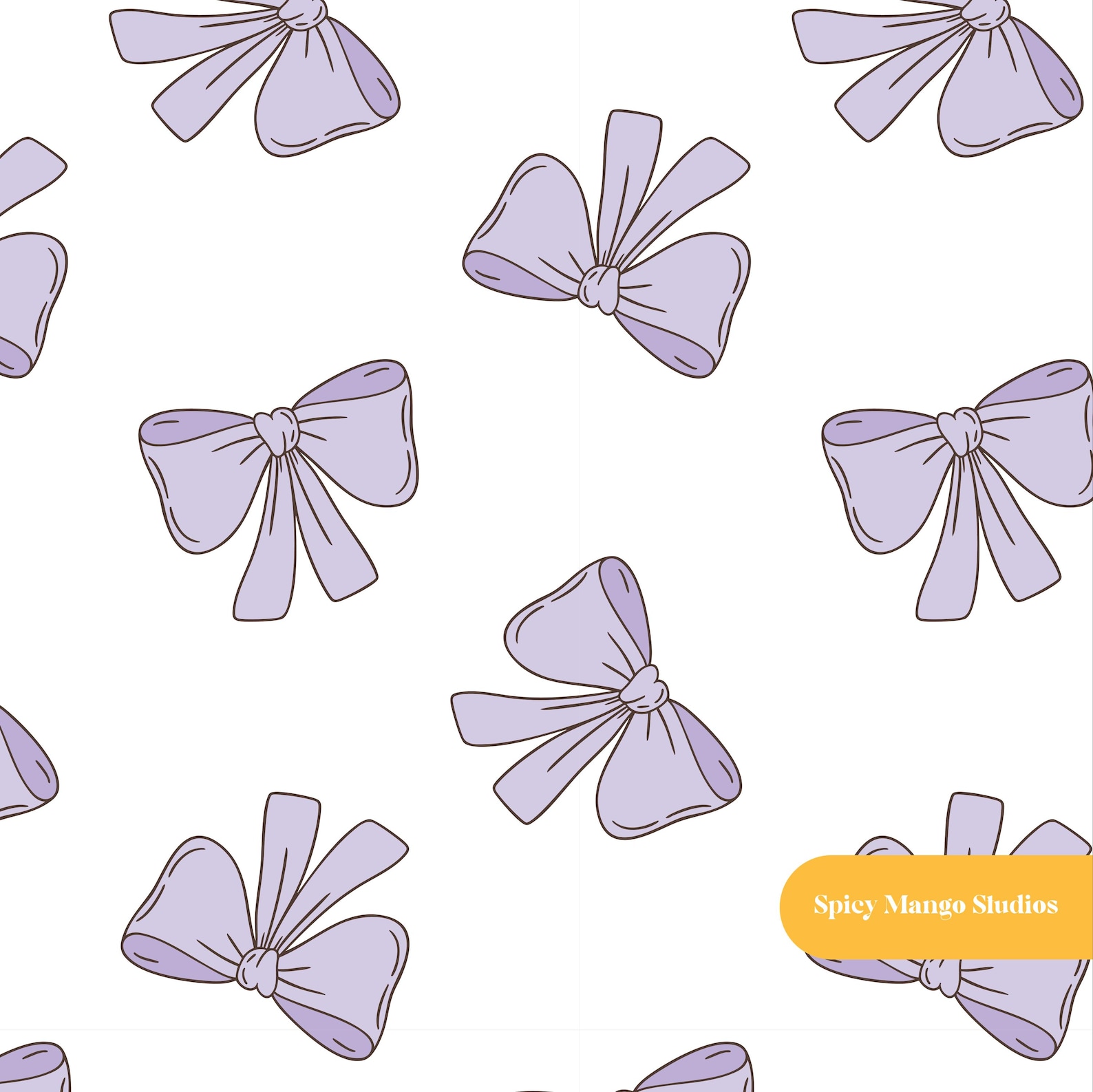Cute Bows Seamless Pattern in White and Purple - Etsy