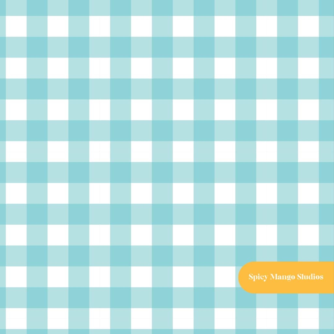 Teal Gingham Seamless Pattern - Etsy