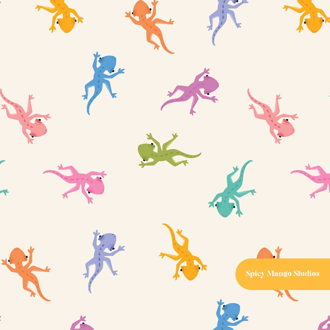 Salamander Halloween Seamless Pattern in Cream - Etsy